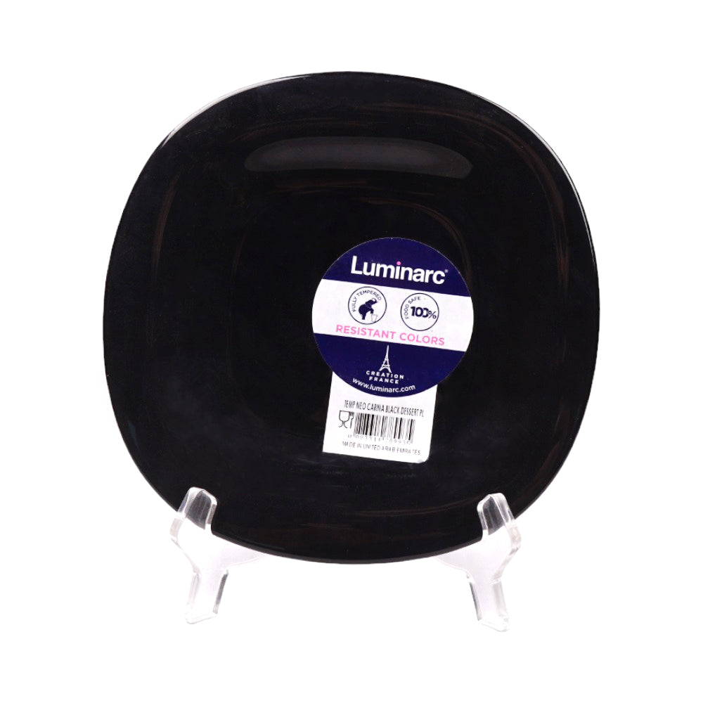 PLATE QUARTER LUMINARC CARINA BLACK SQUARE P8119
