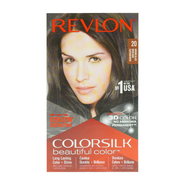 REVLON HAIR COLOR SILK BROWN BLACK 20